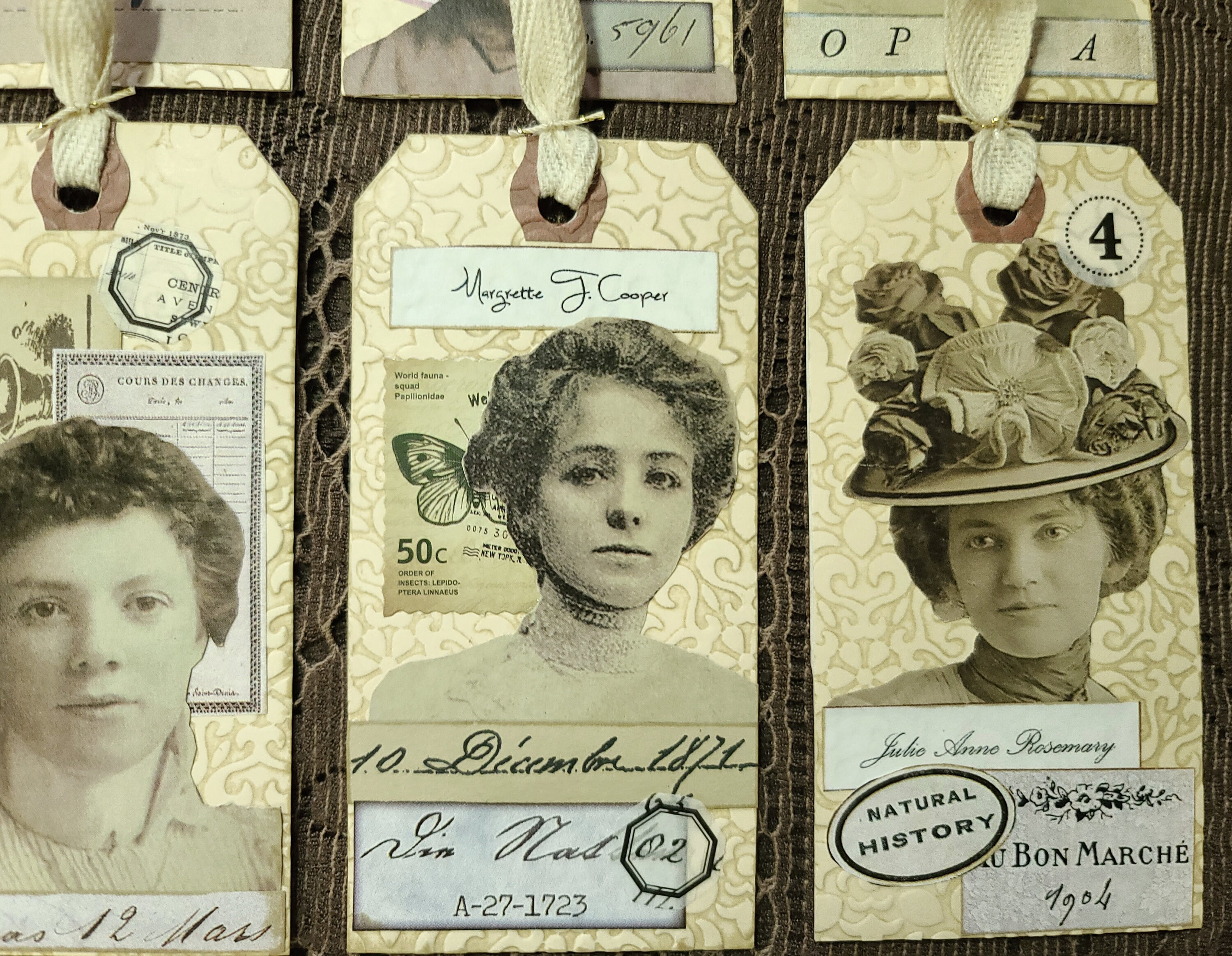 Embossed Tags With Vintage Images - Etsy
