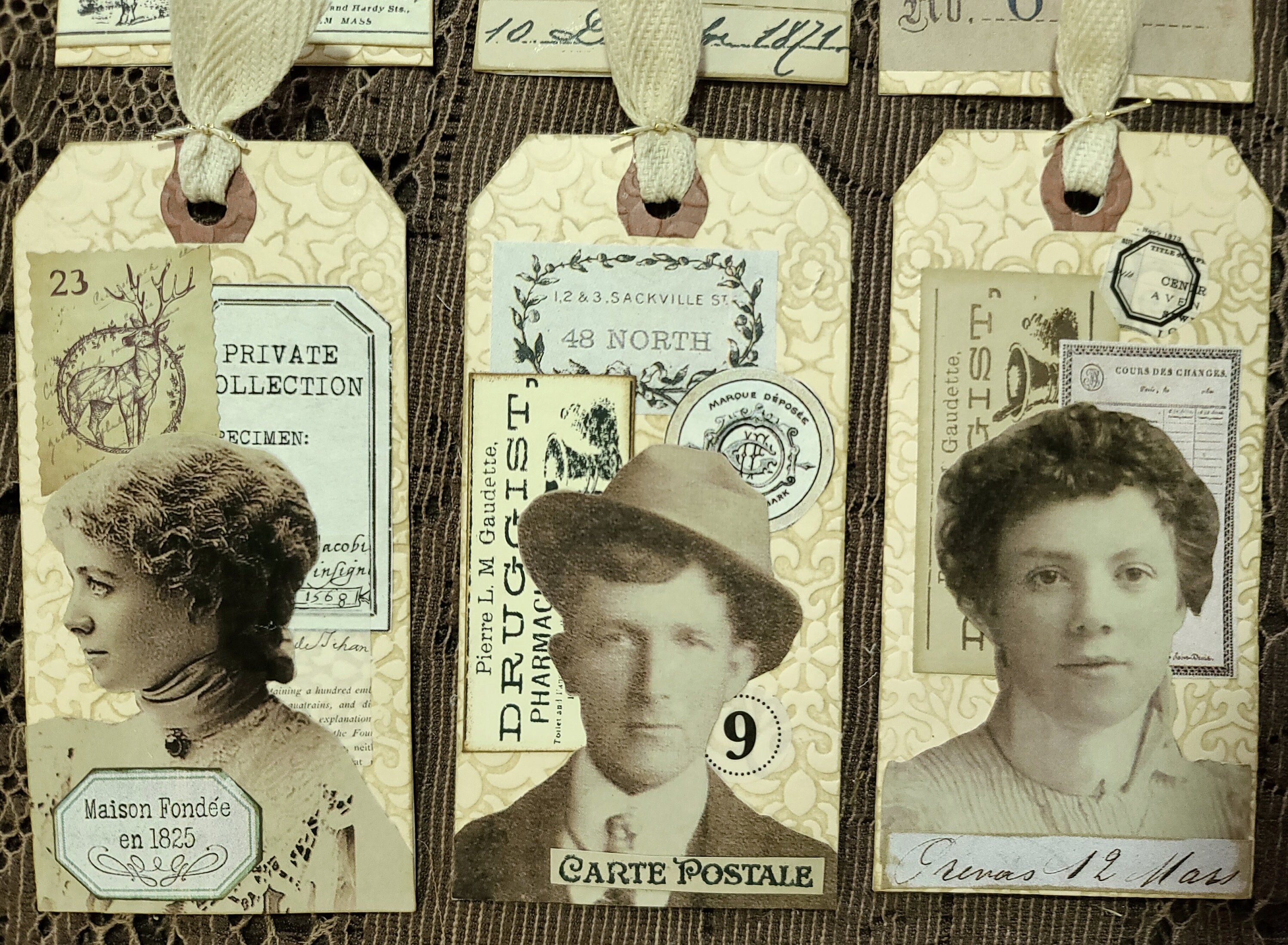 Embossed Tags With Vintage Images - Etsy