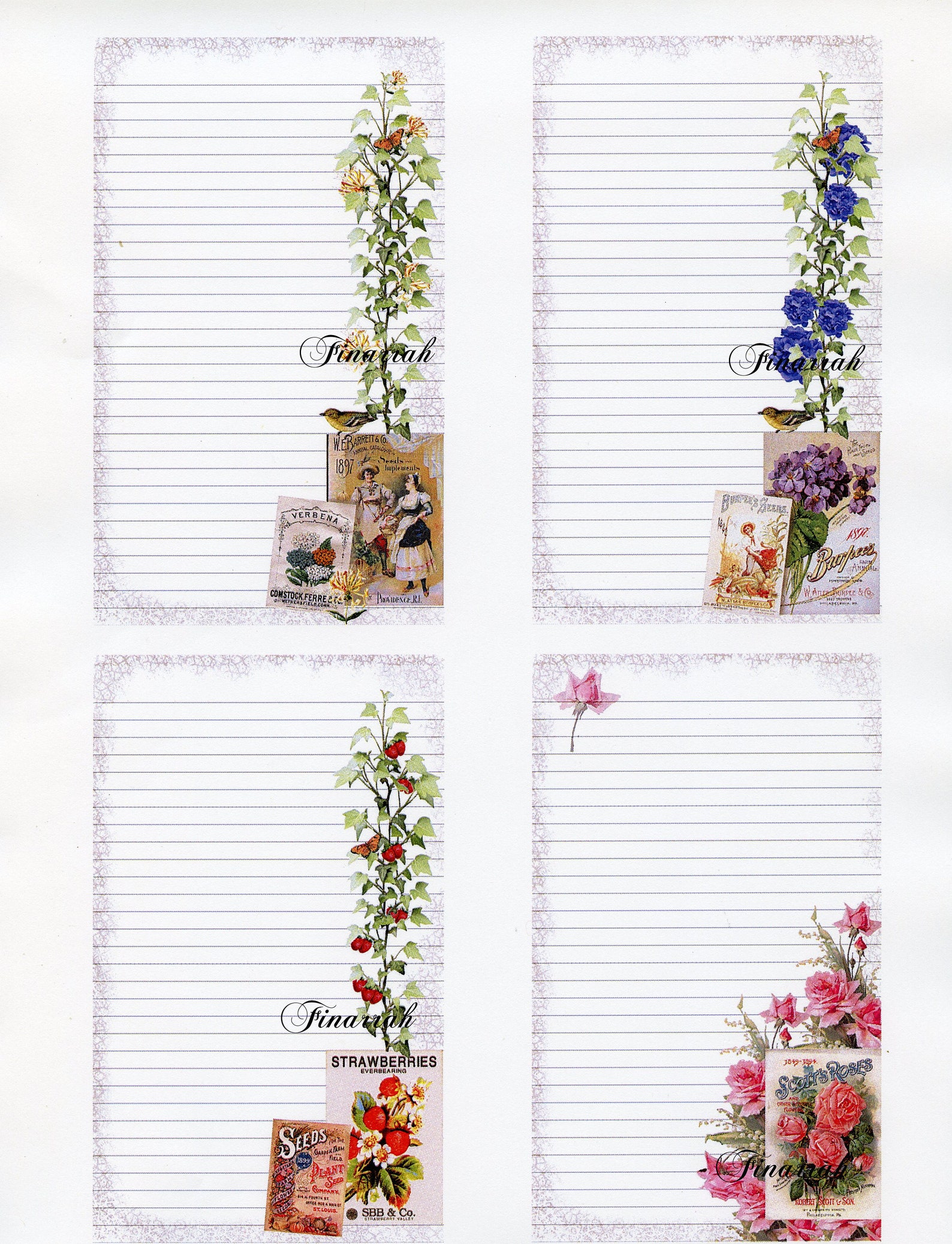 Lined Paper Assorted Styles - Etsy