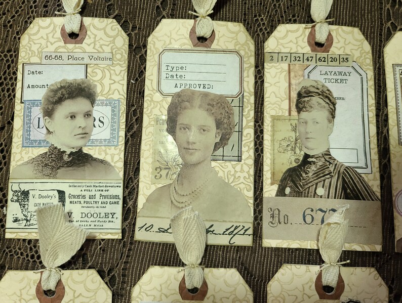 Embossed Tags With Vintage Images - Etsy