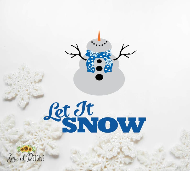 Let it snow snowman vinyl decal Christmas decals for glass | Etsy