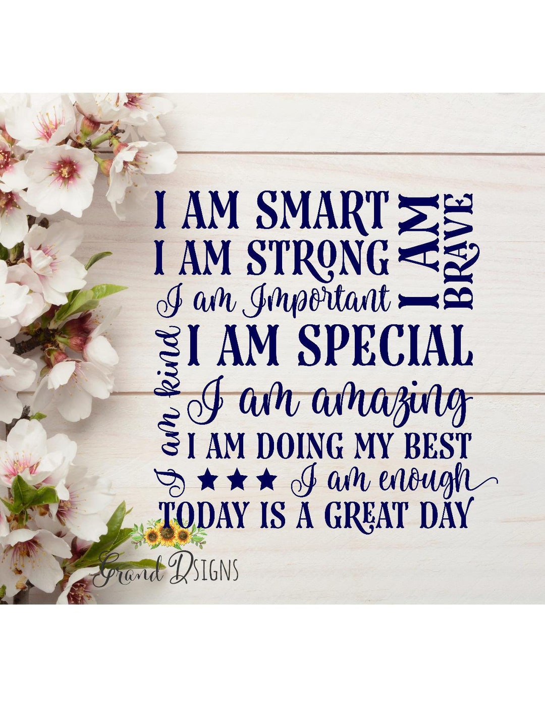 I Am Smart I Am Brave Subway Art Vinyl Decal Christian Scripture Glass ...