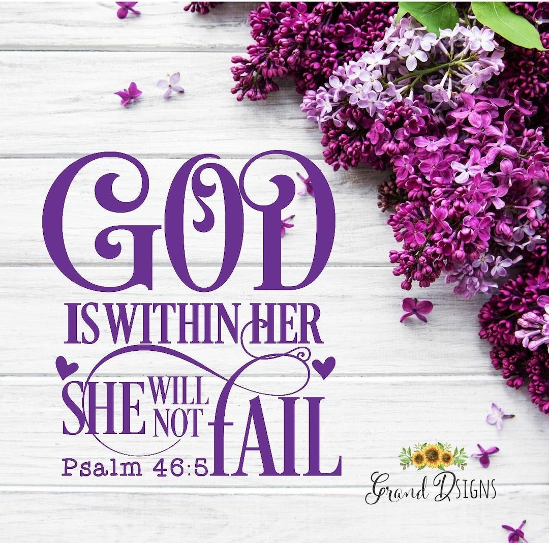 God is Within Her She Will Not Fail Vinyl Decal Christian Scripture ...