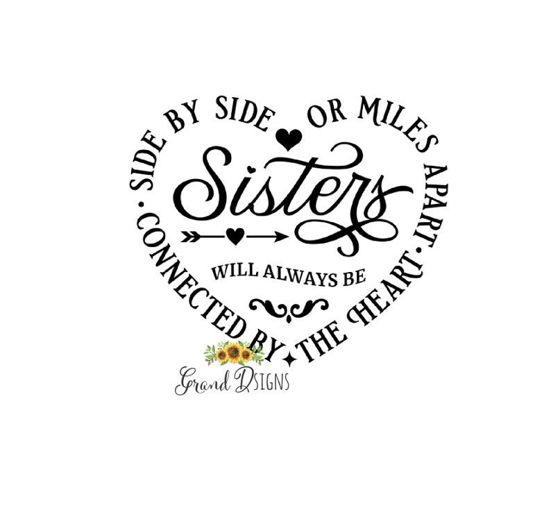 Sisters Vinyl Decal or Stencil Side by Side Glass Block - Etsy