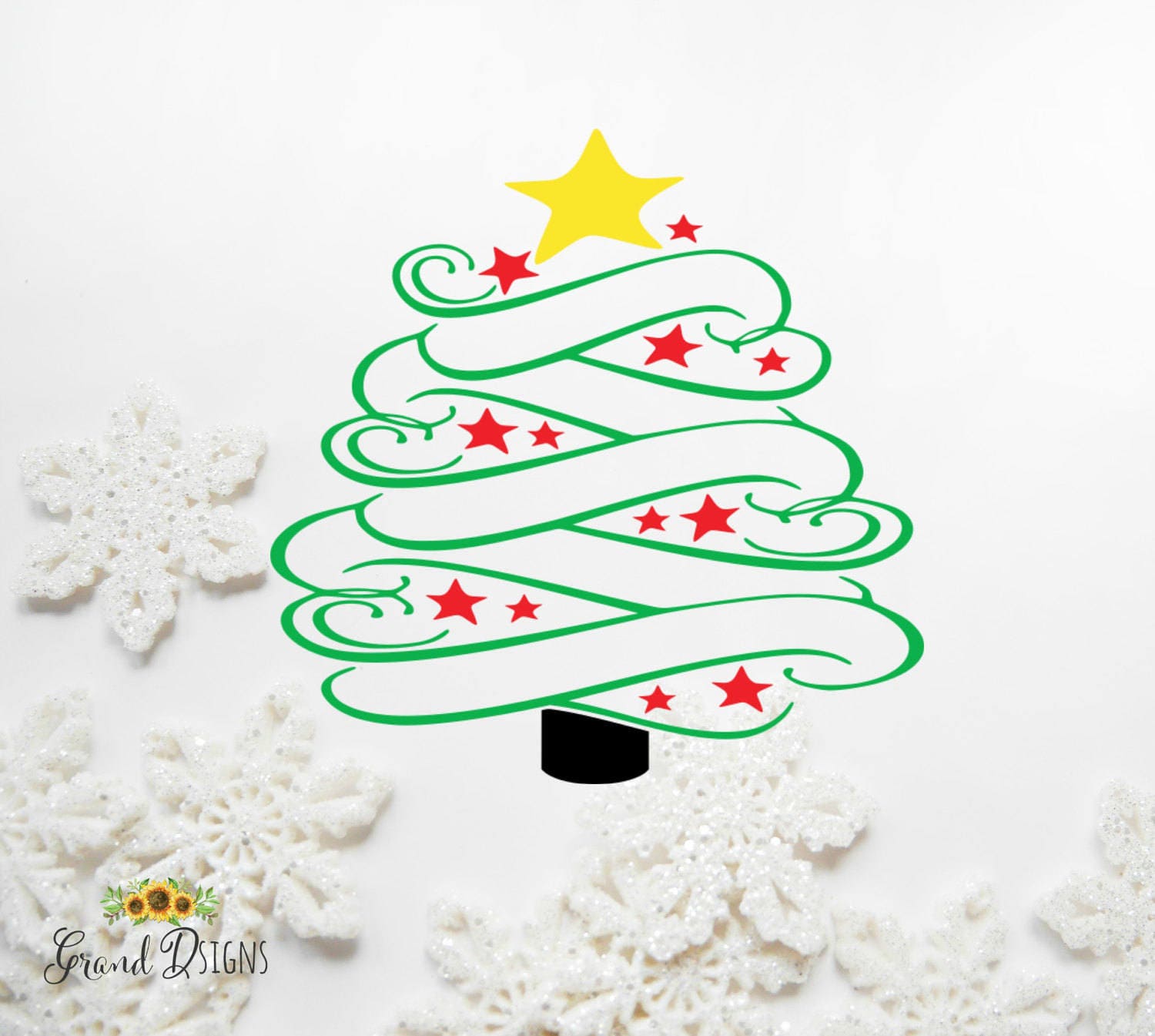 Christmas Tree Vinyl Decal Christmas Decals for Glass Blocks - Etsy