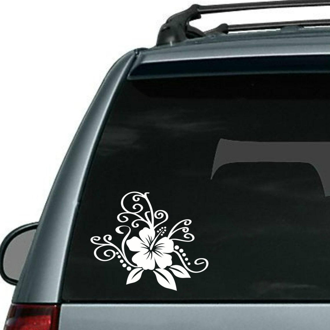 Hibiscus Hawaiian Flower Car Decal Laptop Decal Sticker Etsy