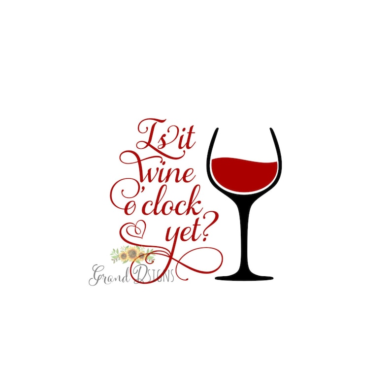 Is It Wine O'clock Yet Vinyl Decal Glass Block - Etsy