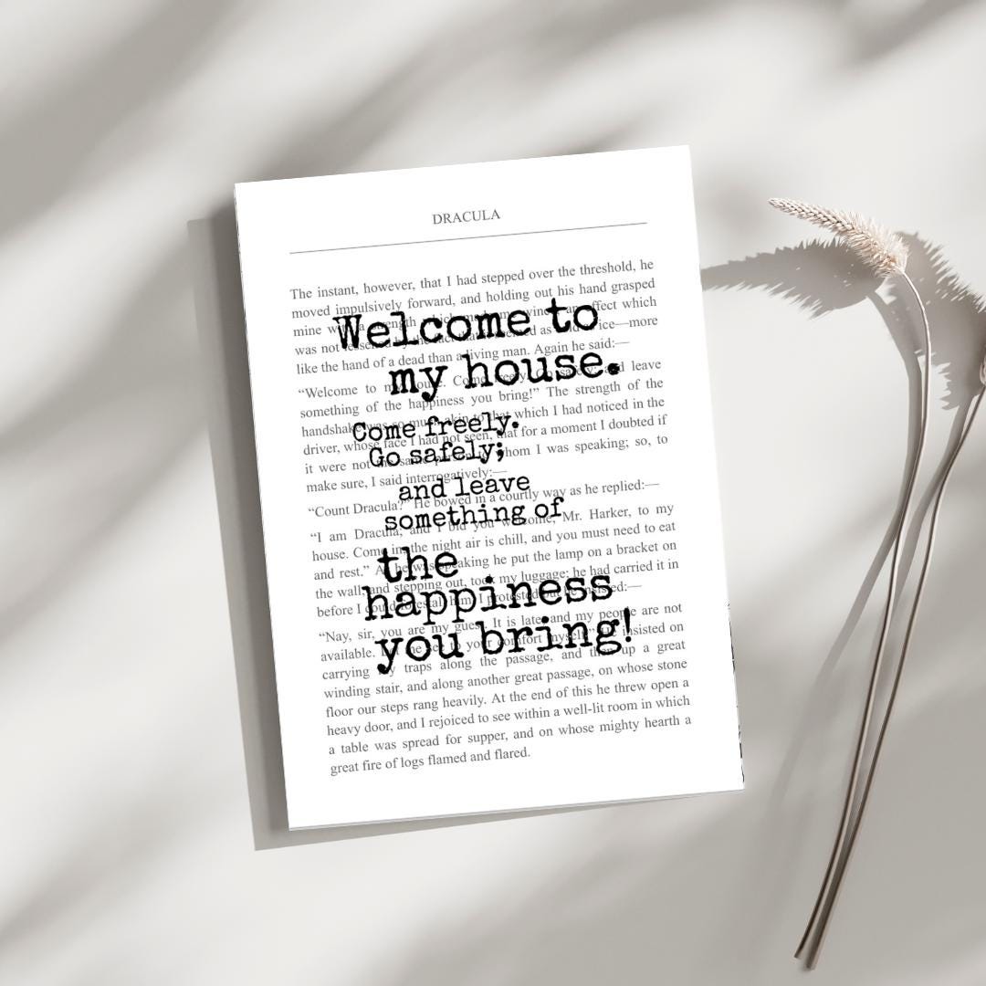 Dracula Welcome Quote Printable – Gothic Entryway Wall Art | Instant ...