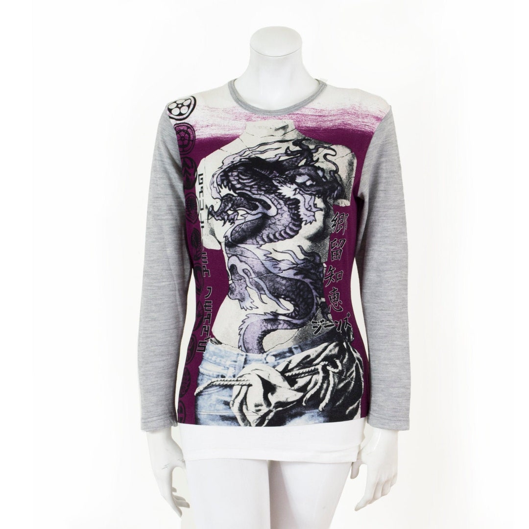 Top Jean Paul GAULTIER Torso Venus, Chinese Dragon, Long Sleeves/ 90s ...