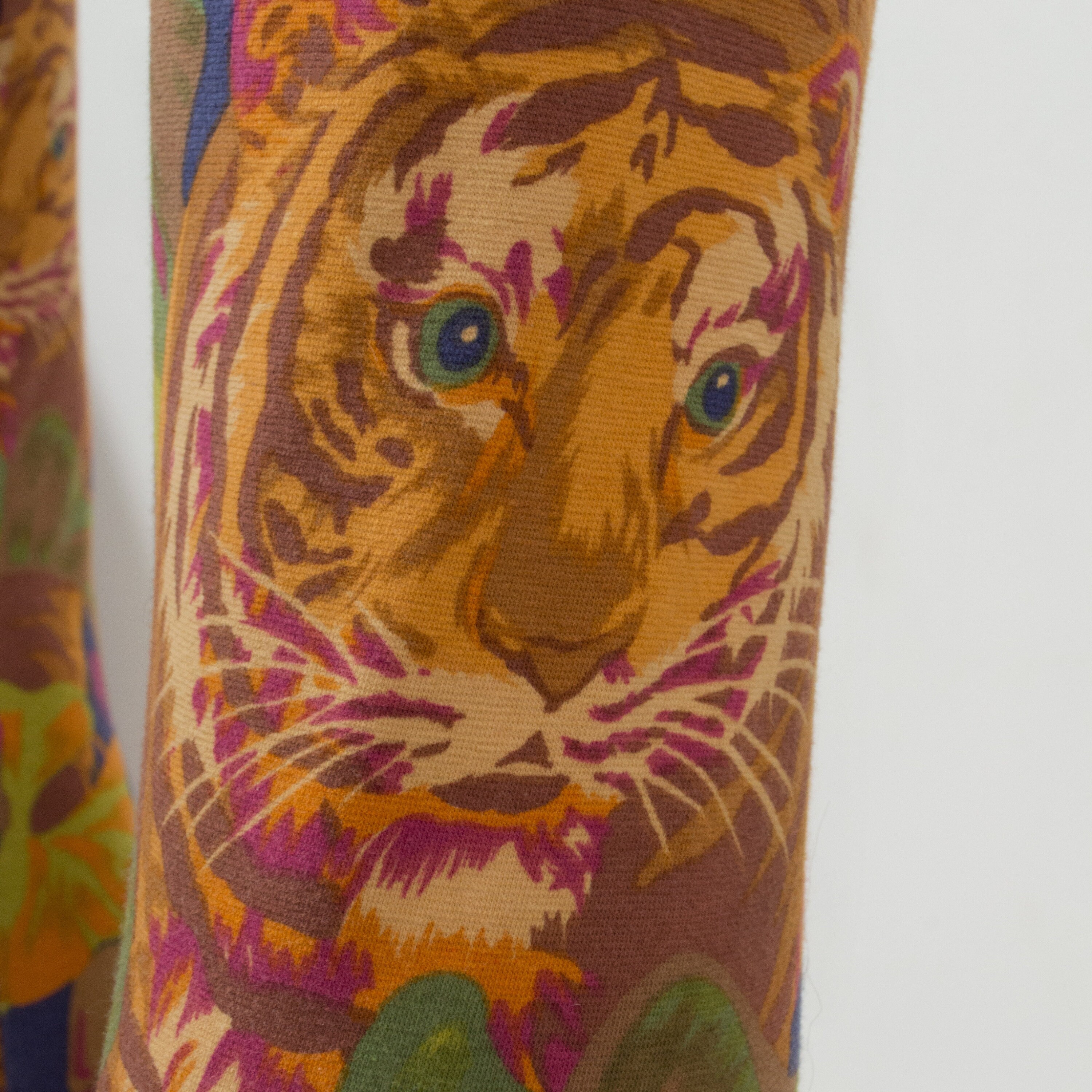 KENZO Jeans Legging Tiger Patterns Foliage Blue Background / - Etsy
