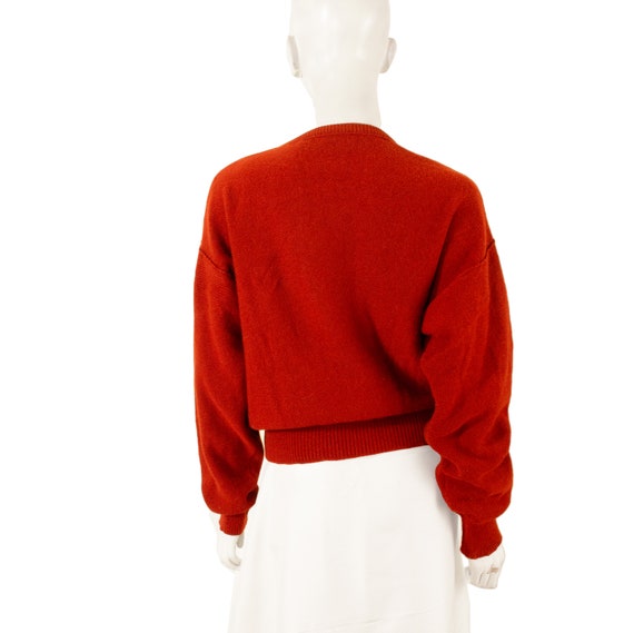 Sonia RYKIEL cardigan in brick virgin wool and gold b… - Gem