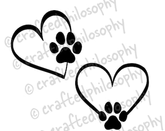 Pet Paw Print SVG. Cat, Dog, Vector Cut File for Cricut, Silhouette ...
