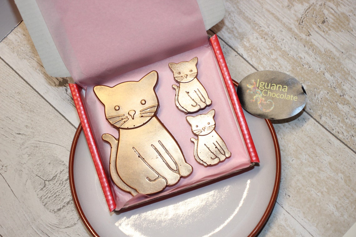Milk Chocolate Shaped Cats Kitty Kitten Cute Cat Lover Gift - Etsy UK