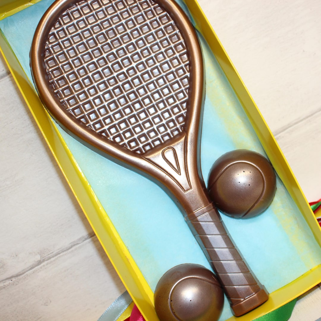 Milk Chocolate Tennis Racket and Tennis Balls - Etsy