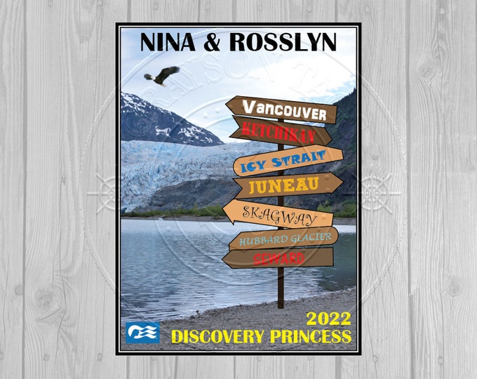 Alaskan Cruise Direction Sign Post Magnet With Ports of Call - Etsy