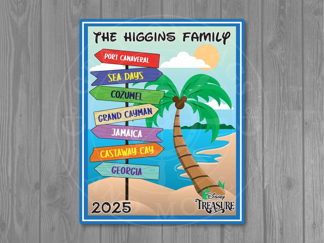 Disney Direction Sign Post Magnet With Ports of Call (2 Sizes Available ...