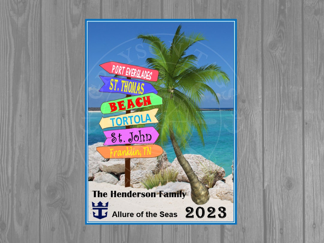 Cruise Direction Sign Post Magnet With Ports of Call - Etsy