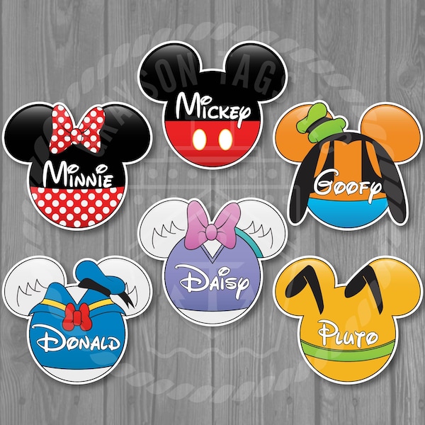 Mickey Mouse Name Tags - Etsy