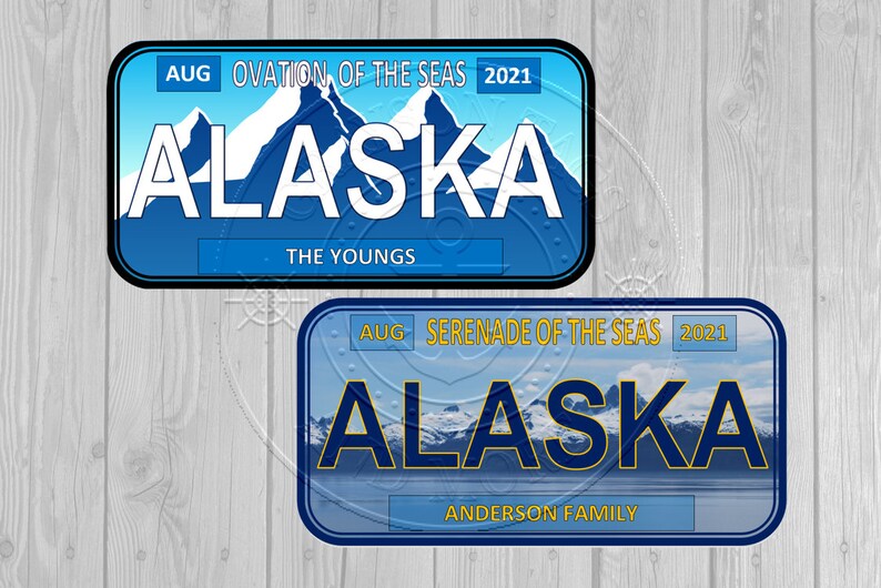 Alaska License Plate Generic Cruise Door Magnet 2 Backgrounds - Etsy