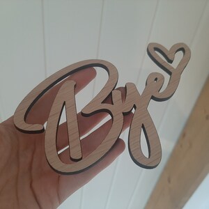 Wooden 'love You, Bye' Sign - Above Door Hallway Sign - Natural Wood ...