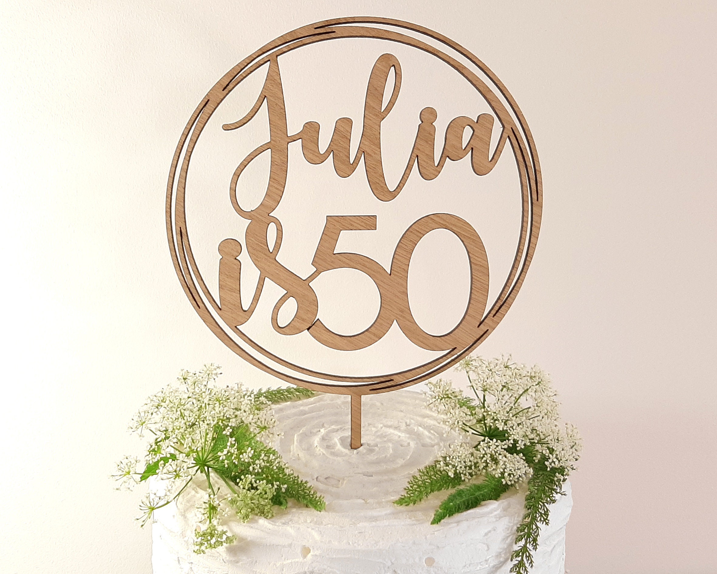 Topper de pastel de cumpleaños personalizado con nombre Age | Etsy