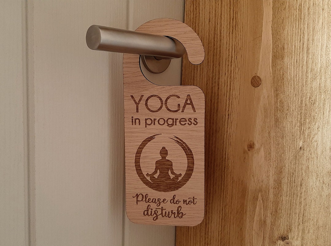 Yoga Door Hanger - Yoga in Progress, Do Not Disturb Meditation Sign ...