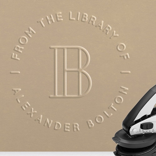 Library Book Embosser Custom Initials Monogram Ex Libris This | Etsy