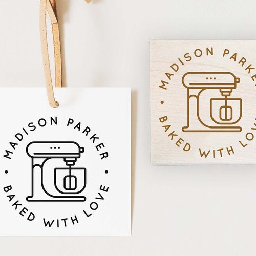 Baked With Love Rubber Stamp Baking Stamp Baker Stamp - Etsy