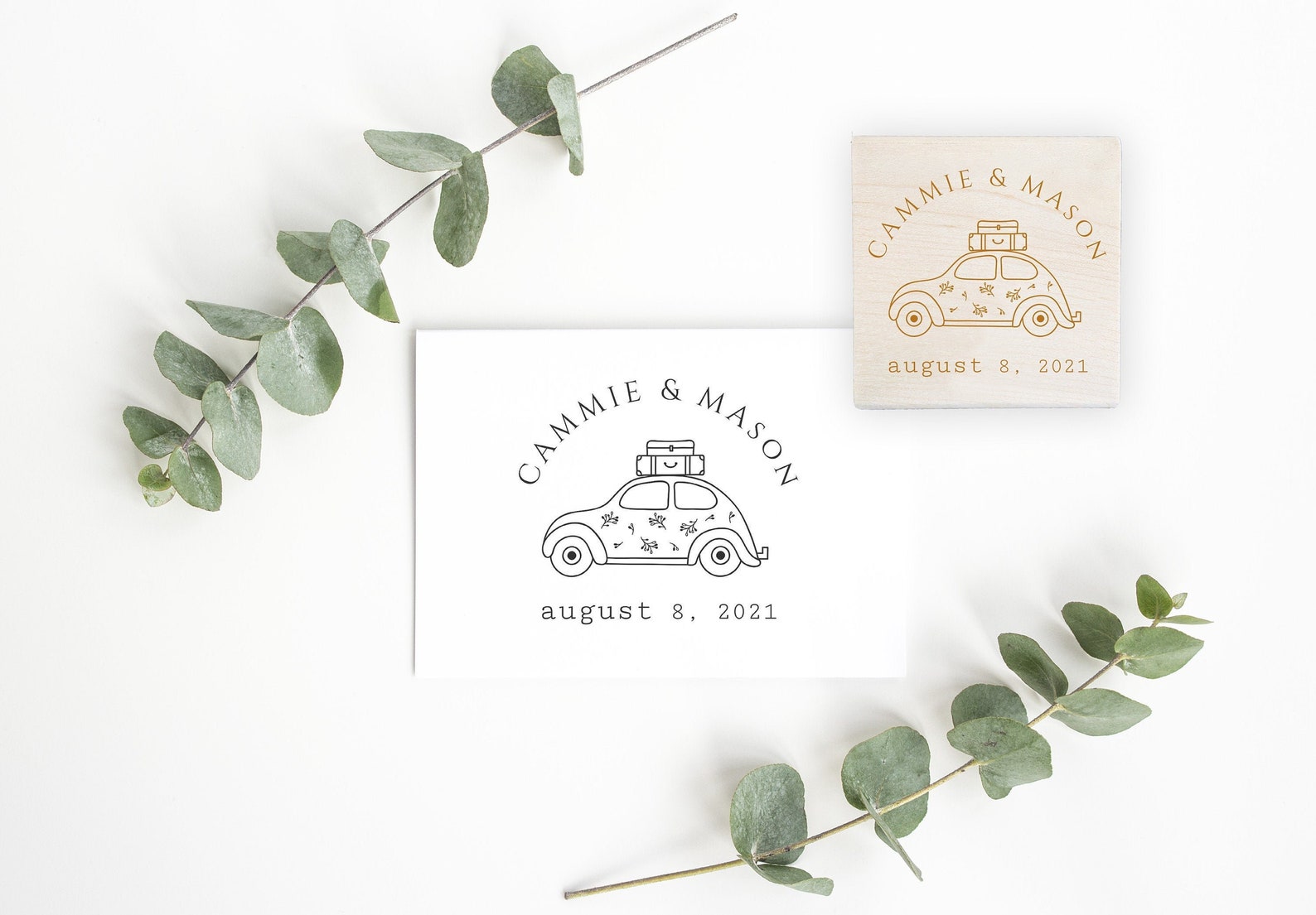 Wedding Car Stamp, Invitation Stamp, Save the Date Stamp, Rubber Stamp ...