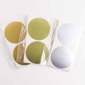 Foil Stickers, Round Metallic Stickers, Silver Stickers, Gold Stickers ...