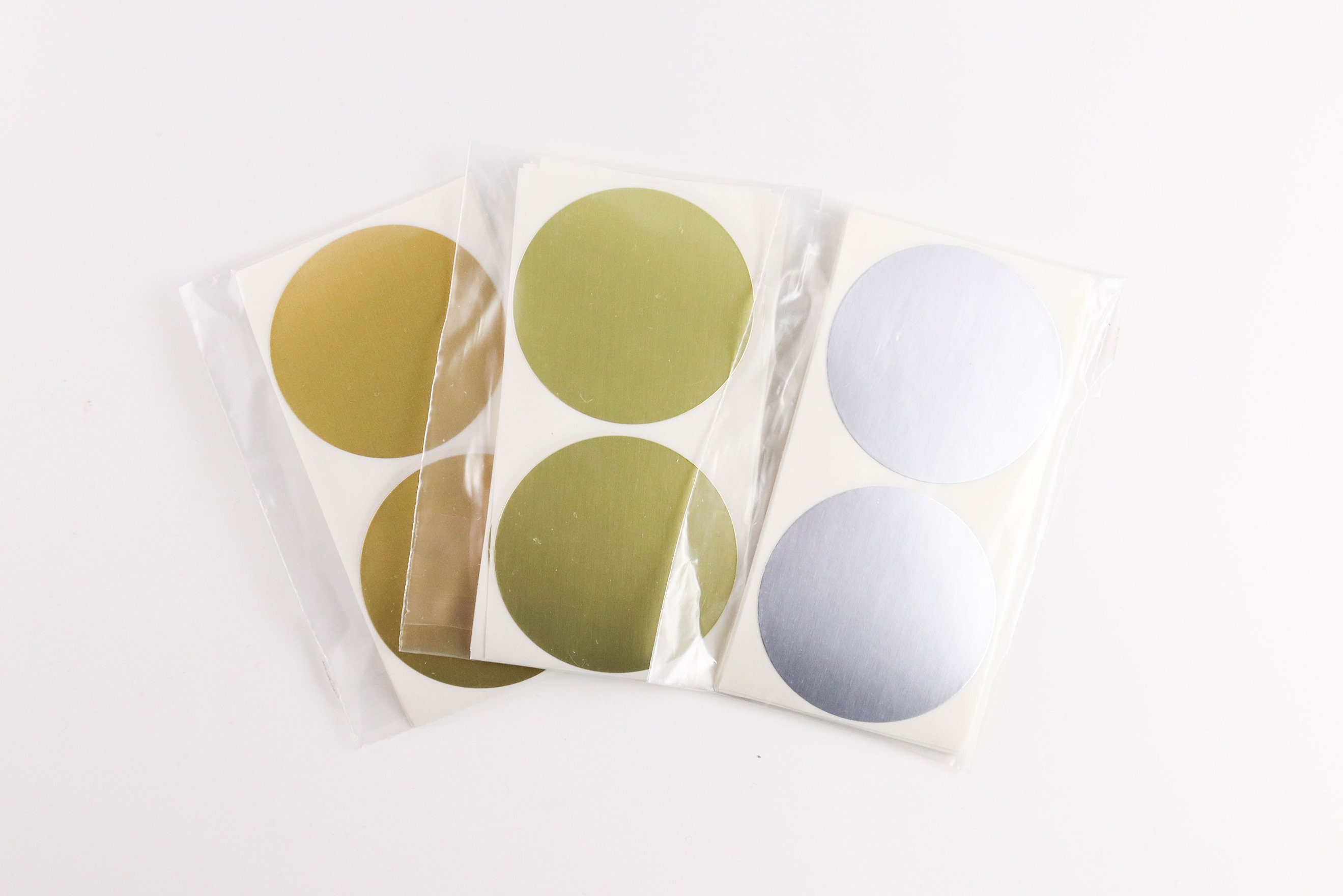 Foil Stickers Round Metallic Stickers Silver Stickers Gold | Etsy