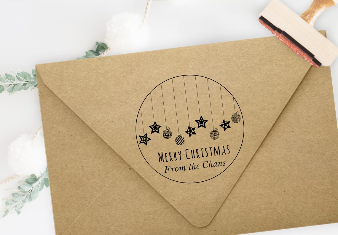 Custom Christmas Stamp Personalized Holiday Stamp Happy | Etsy