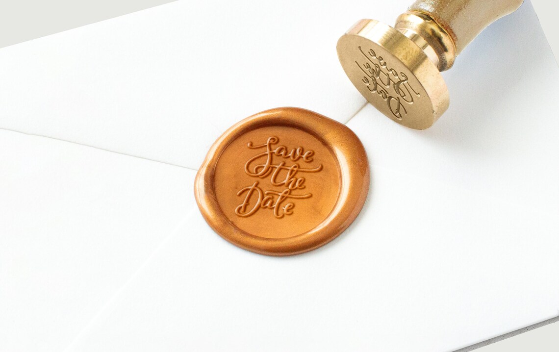 Save the Date Wax Seal Stamp Custom Wax Seal Stamp Sealing - Etsy