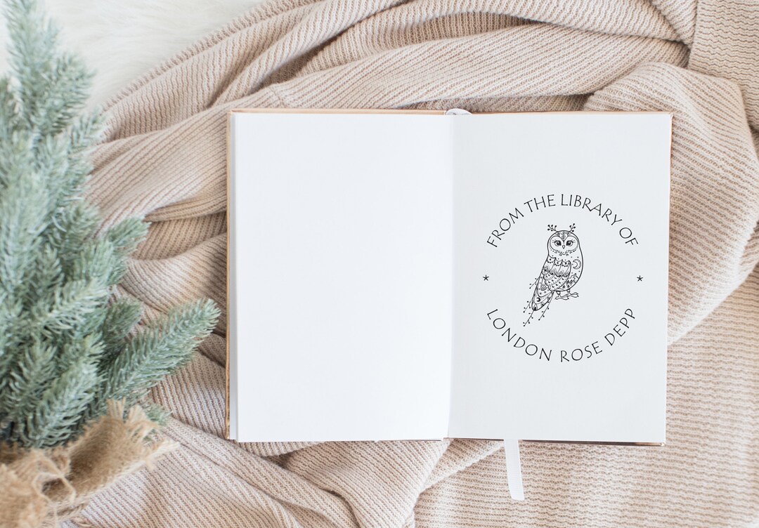 Book Stamp, Library Stamp, Rubber Stamp, Custom Stamp, Personalized ...