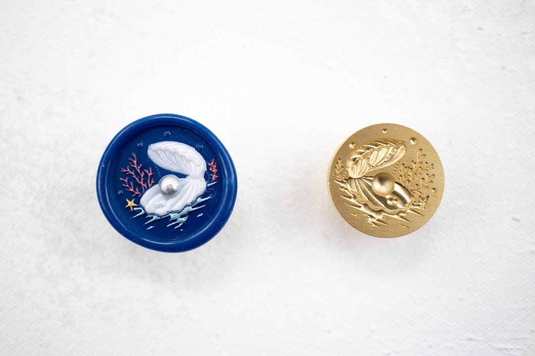 Pearl Seashell Wax Seal Stamp, 3D Wax Seal, Summer Wax Seal, Nature Wax ...