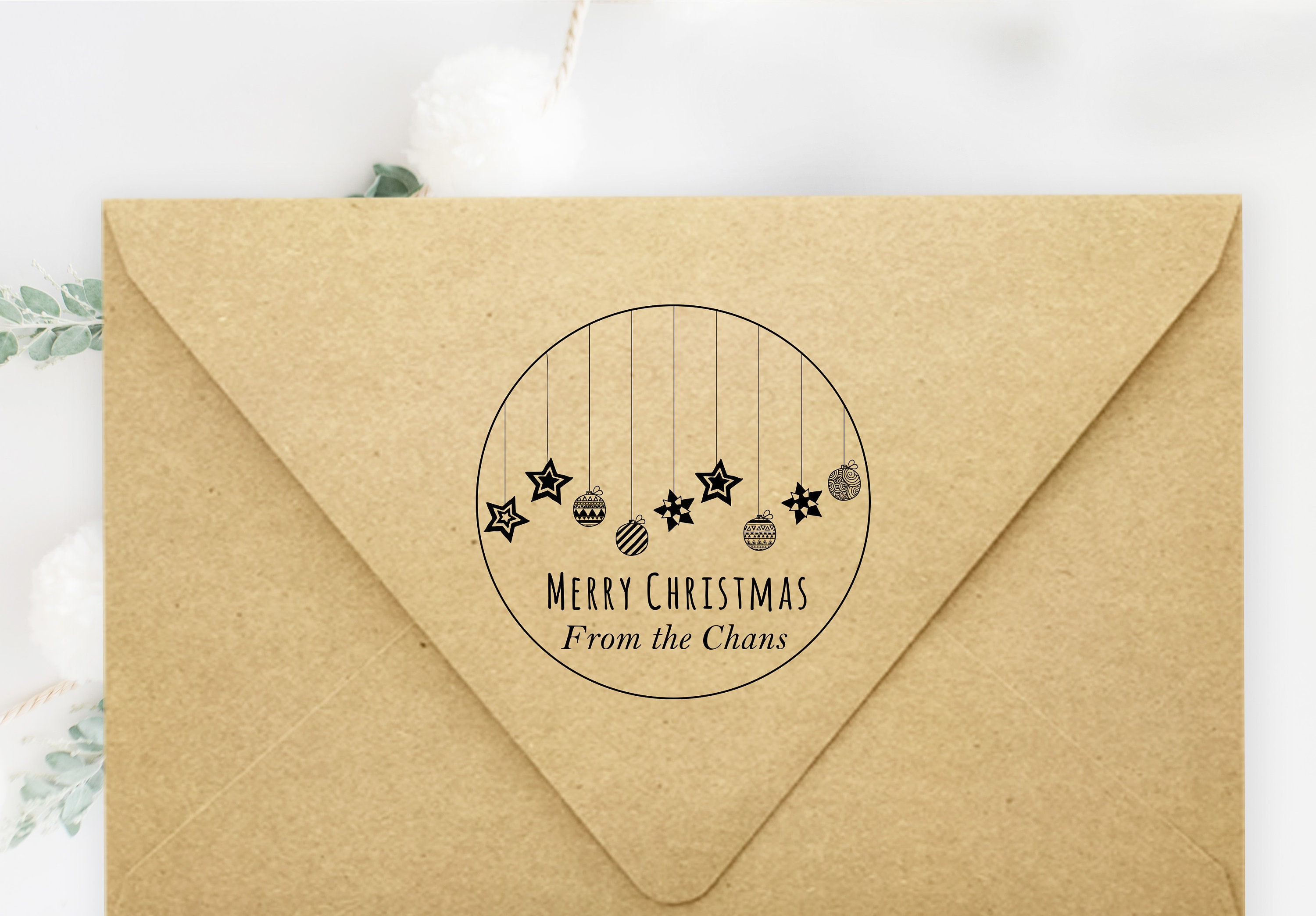 Custom Christmas Stamp Personalized Holiday Stamp Happy - Etsy