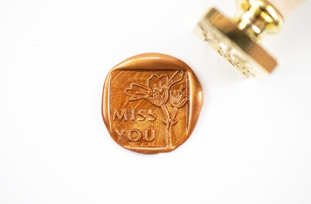 Miss You Wax Seal Stamp, Square Wax Seal, Custom Wax Seal Stamp ...
