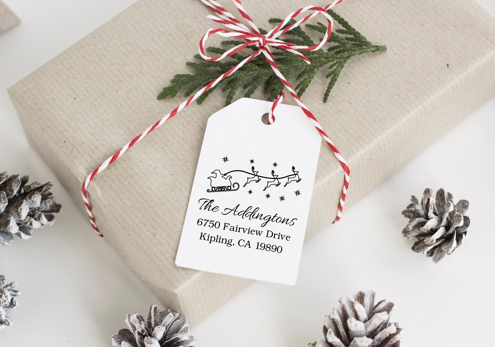 Custom Self-inking Stamp Santa With Reindeers Personalized | Etsy