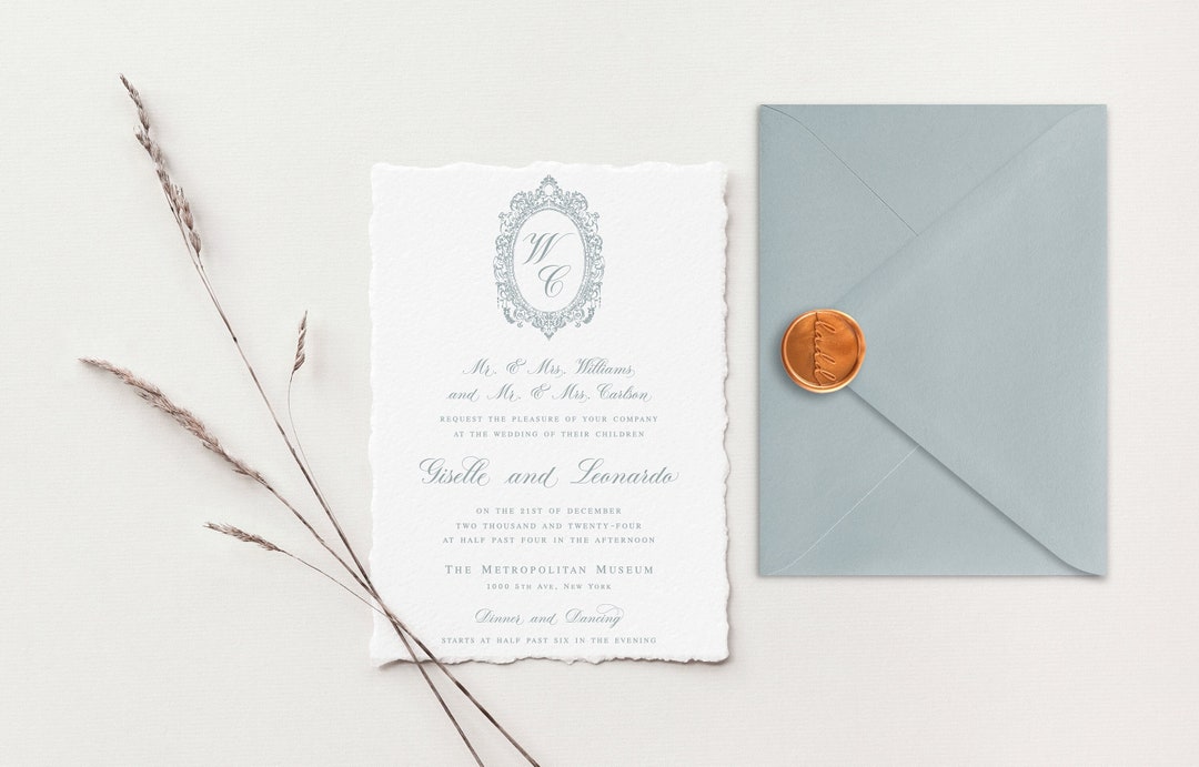 Deckle Edge Wedding Invitation Suite | Cotton Paper Invitations ...