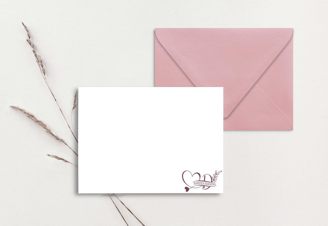 30 Pcs Custom Note Cards, Personalized Note Cards, Monogram Stationery ...
