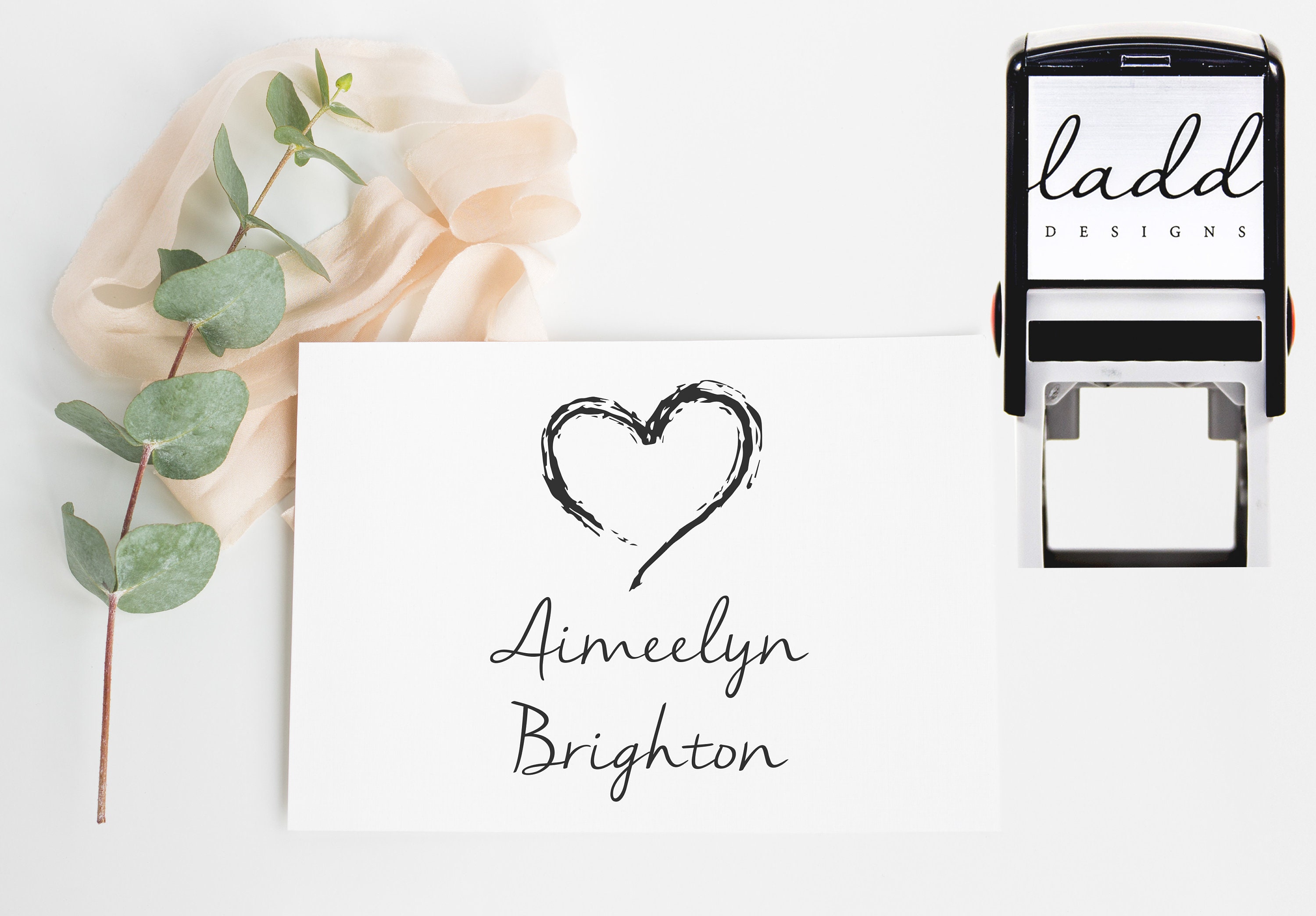 Heart Stamp Name Stamp Custom Stamp Personalized Stamp | Etsy