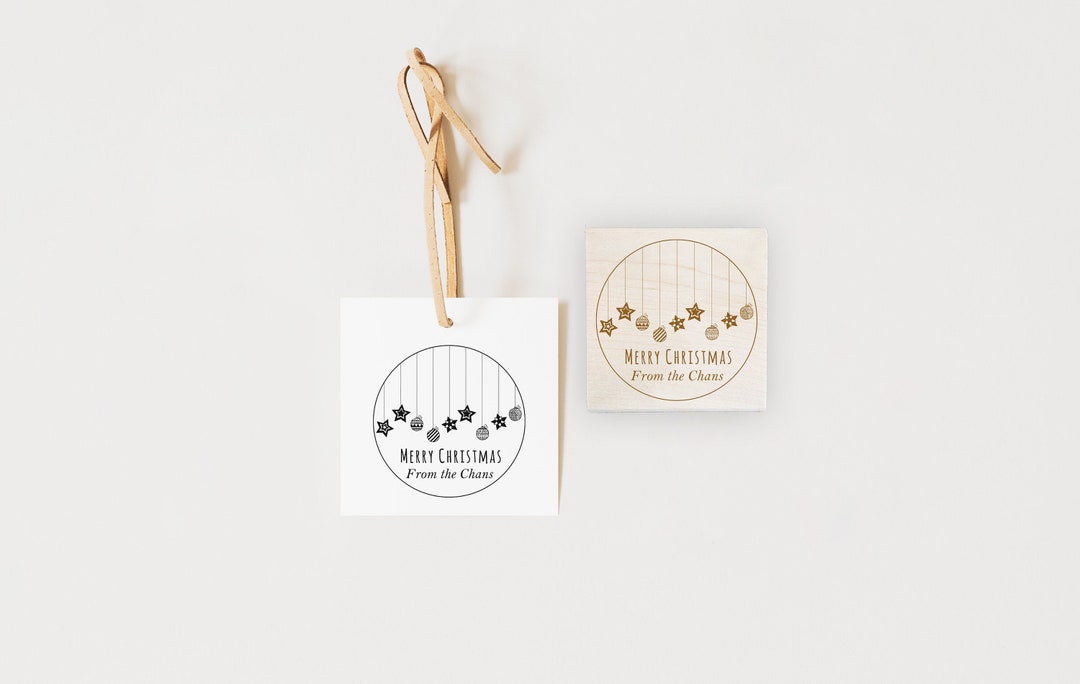 Custom Christmas Stamp, Personalized Holiday Stamp, Happy Holidays ...