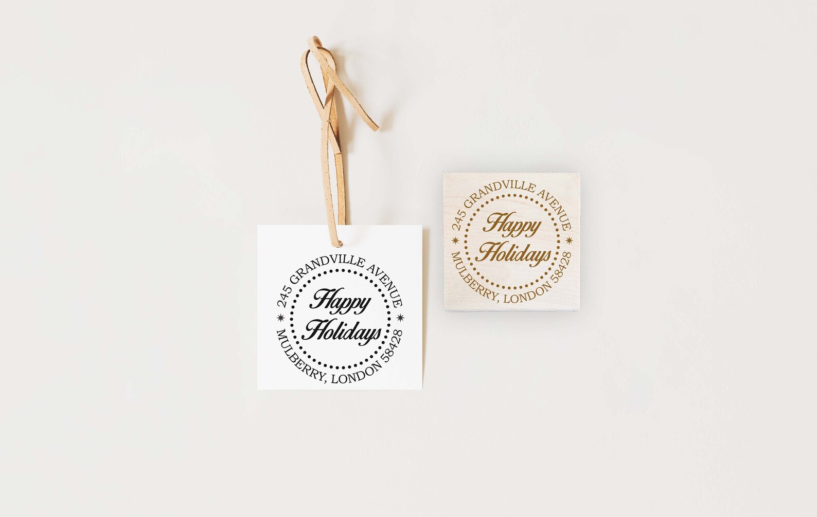 Personalized Holiday Stamp Happy Holidays Stamp Custom - Etsy