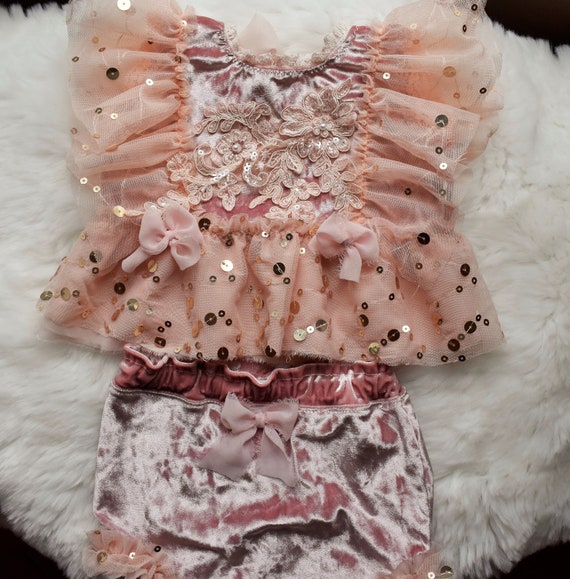 Sitter outfit Baby Girl Outfit Sitter Romper Girl Prop | Etsy
