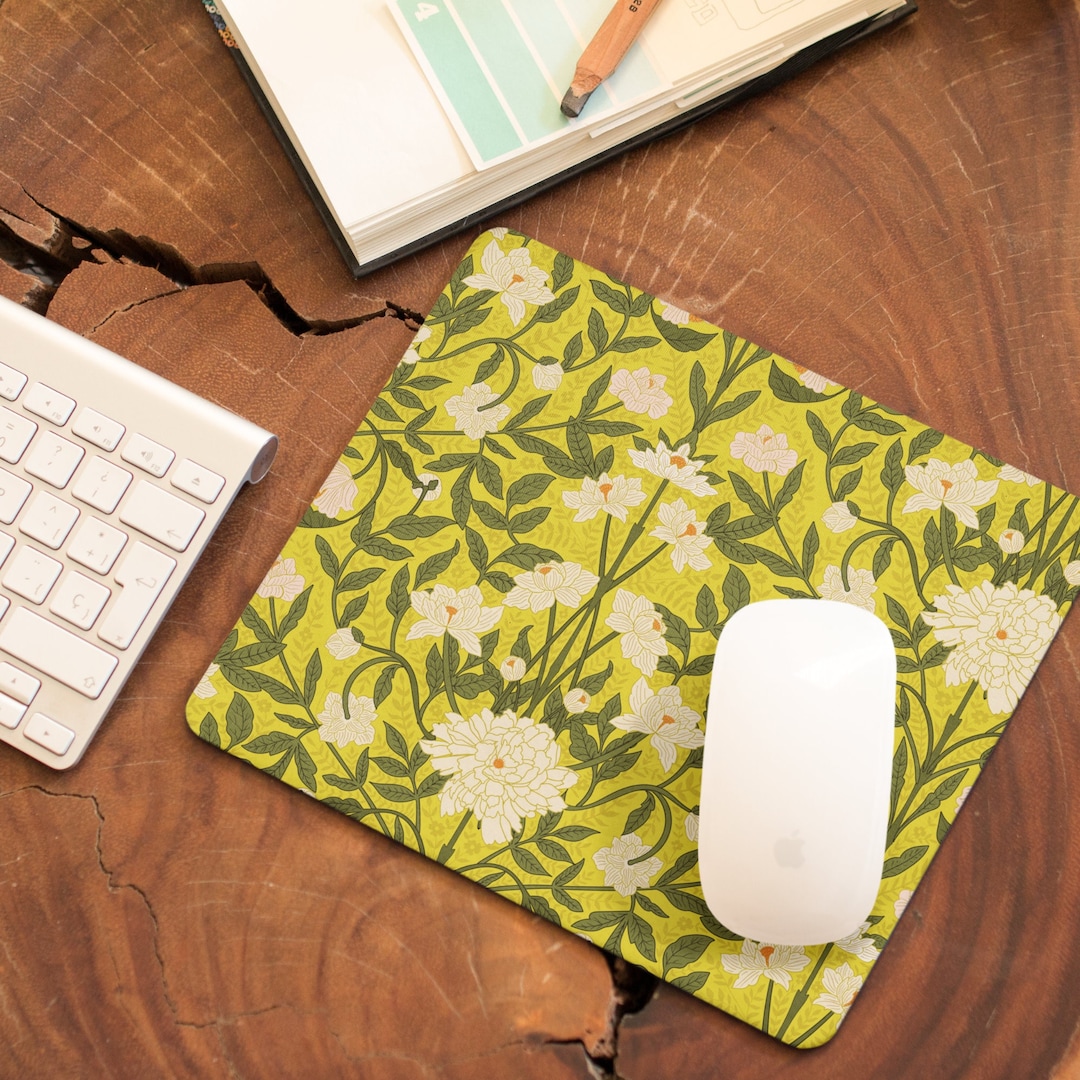 Yellow Mustard Wildflower Mouse Pad, Office Decorations for Boho Office ...