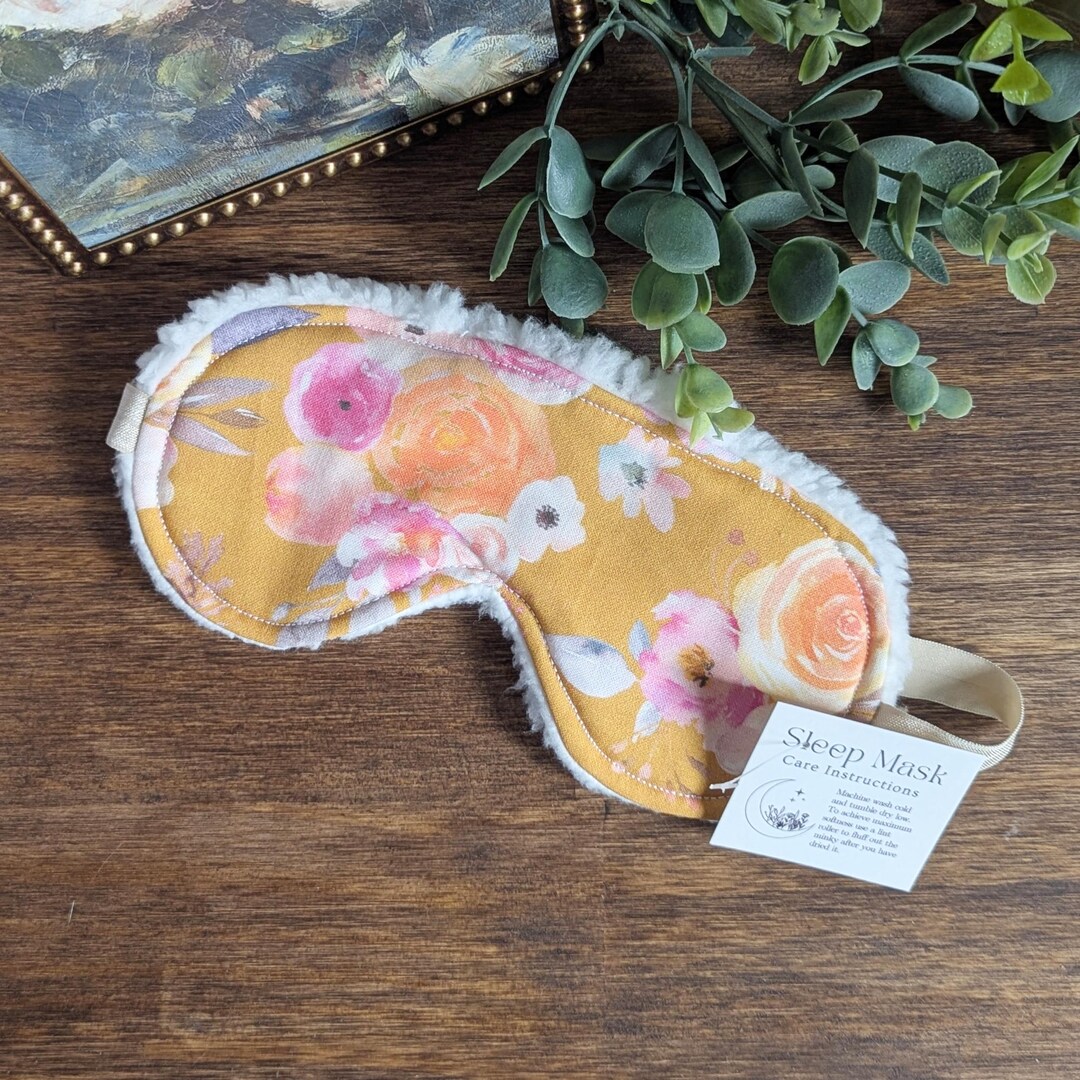 Handmade Floral Sleep Mask: Sherpa Minky Backing, Soft & Stretchy - Etsy