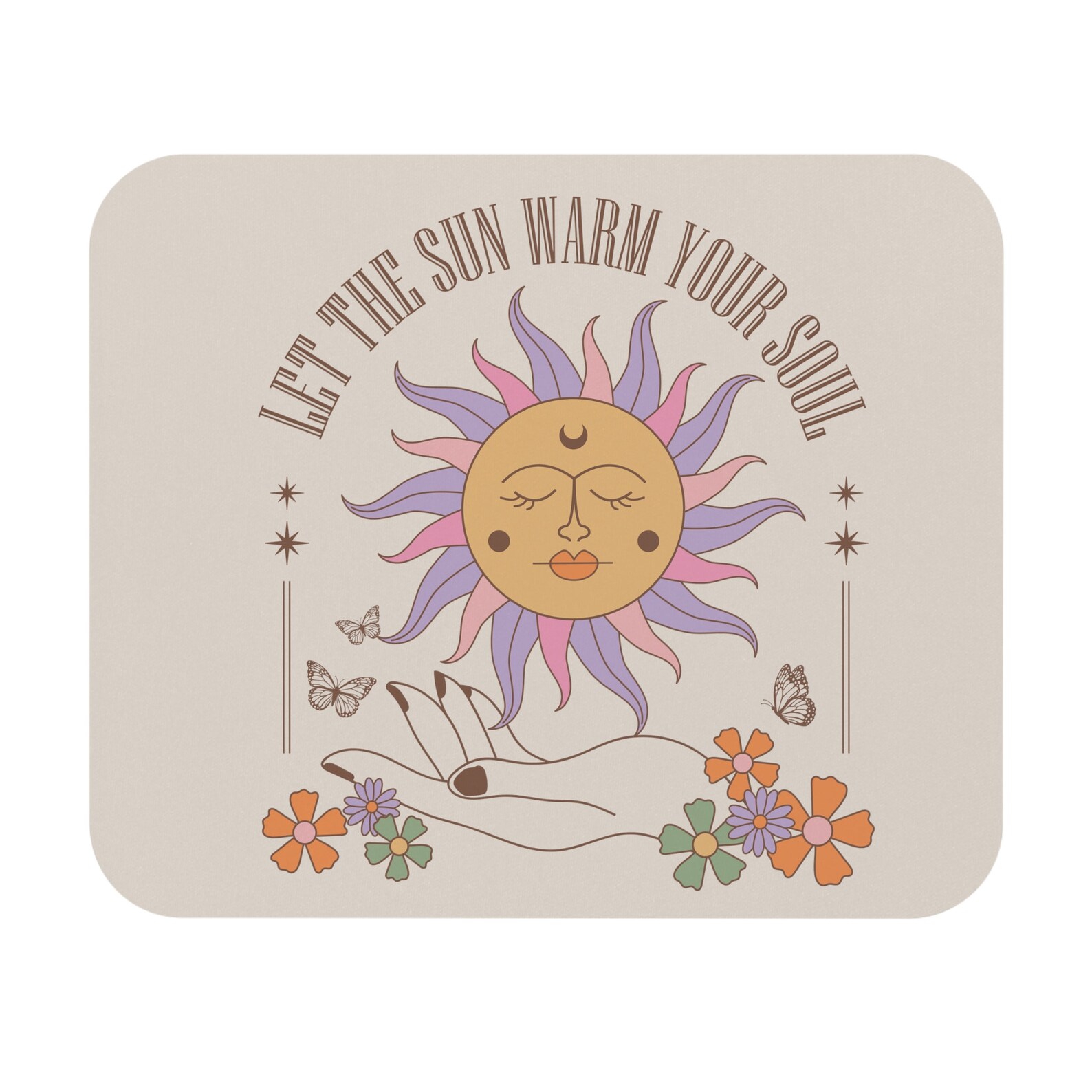 Boho Rectangle Self-love Mouse Pad, Hippie Office Decor for ...