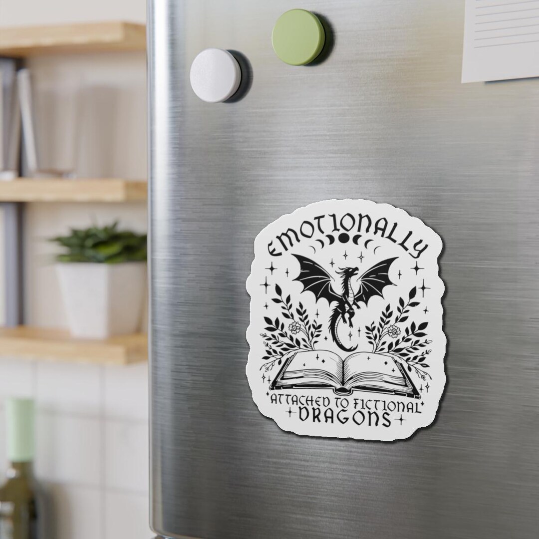 Fantasy Book Reader Magnet, Romantasy Dragon Bookish Literary Gift ...