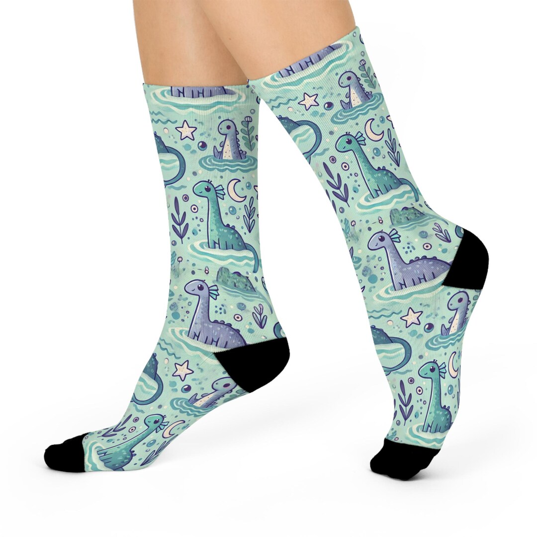 Sea Monster Cryptid Goth Witchy Crew Socks, Cute Christmas Gift Idea ...