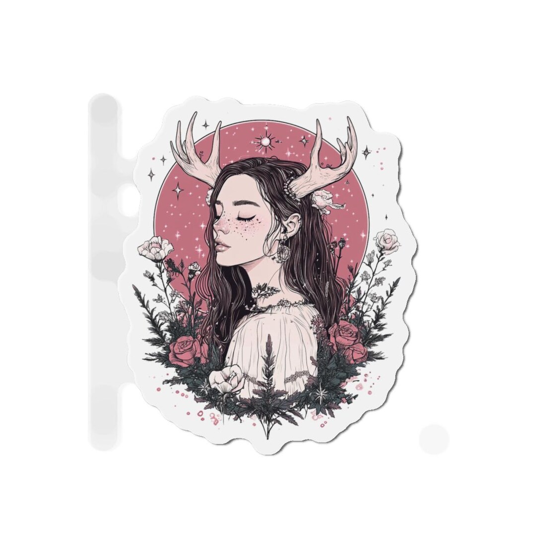 Goddess Boho Floral Die-cut Magnet, Feminine Decor, Nature Lover Gift ...